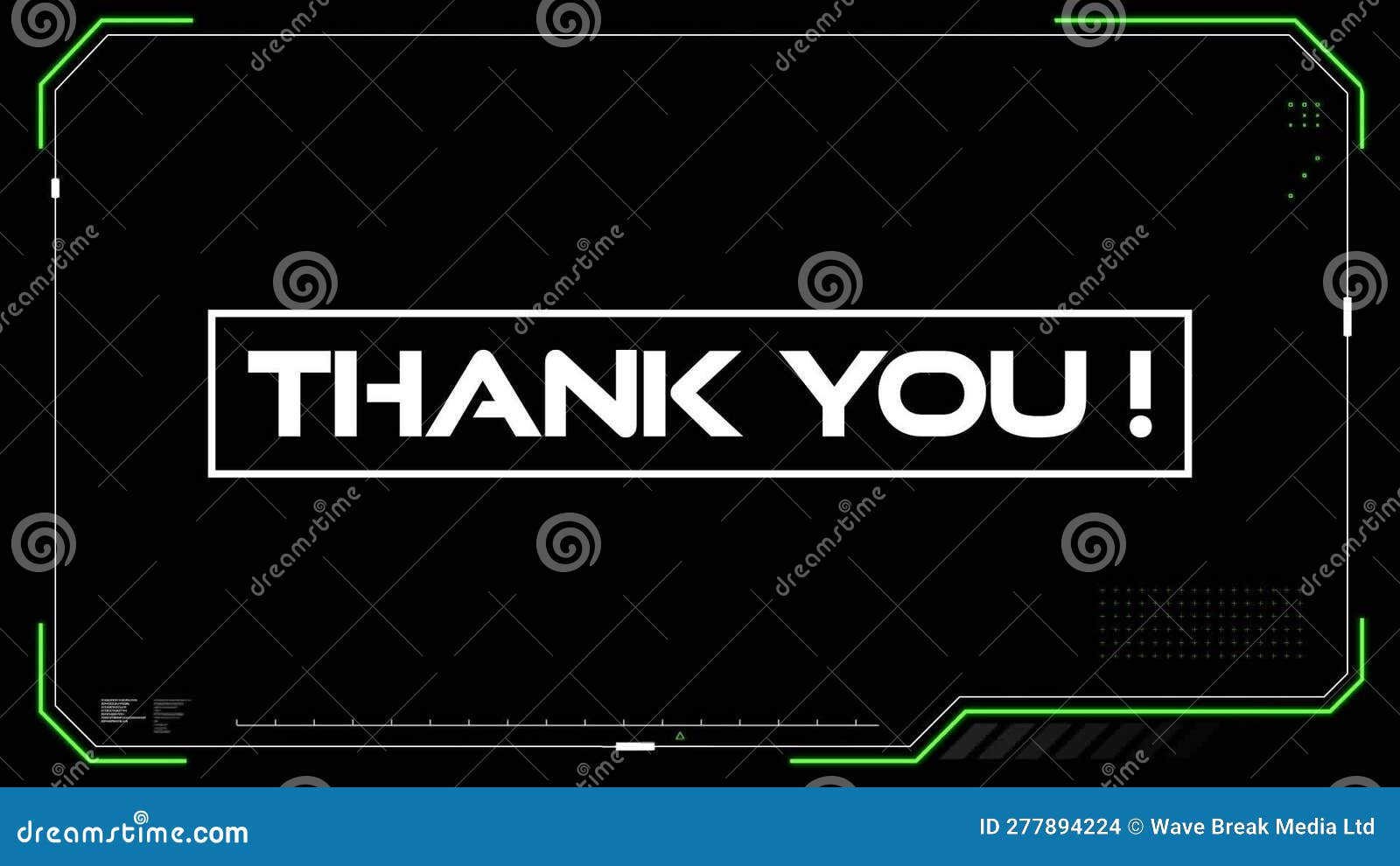 Animation of Glitch Effect Over Interface with Thank You Text Banner ...