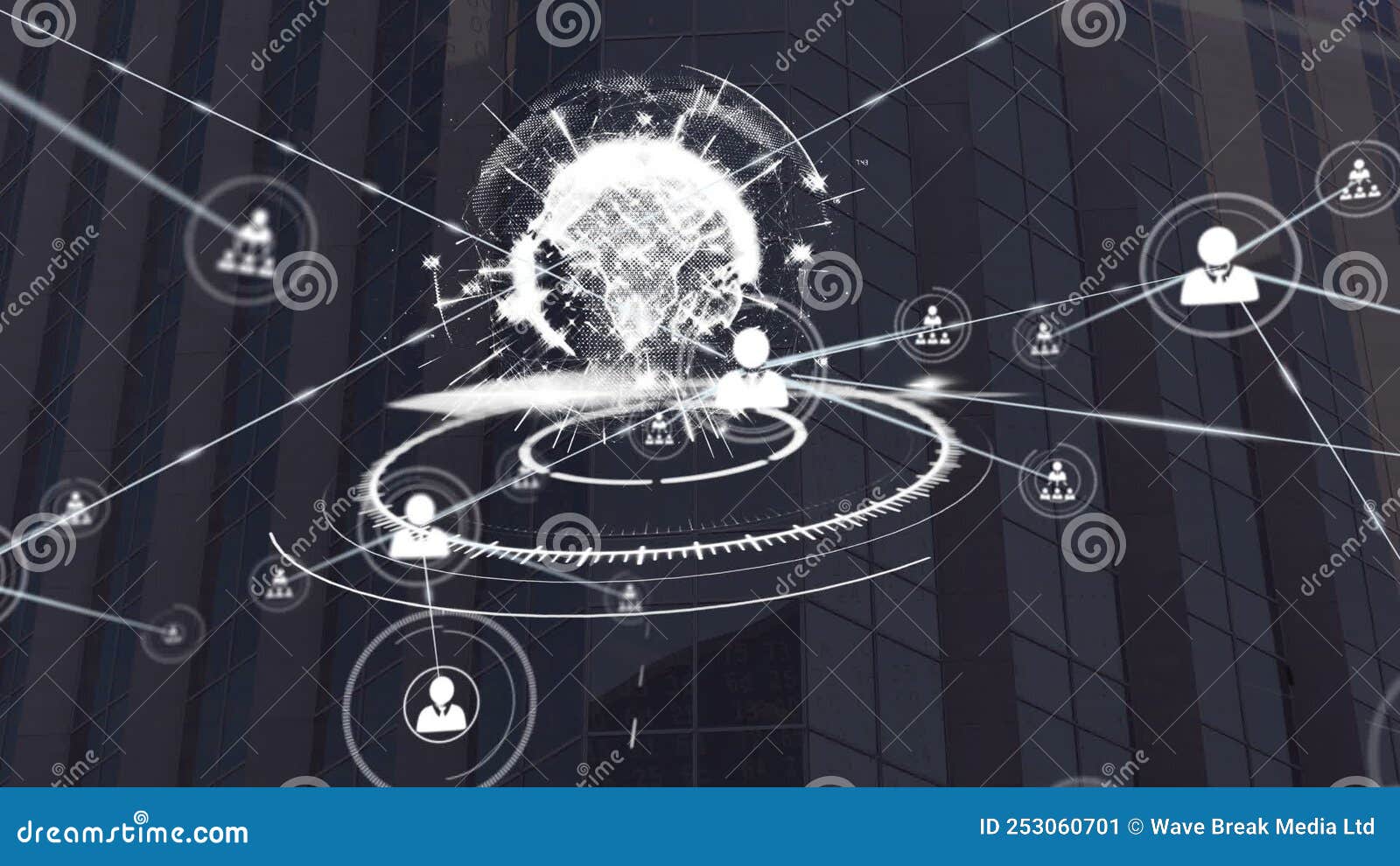 No People Animation Global Network Network Data Exchanging People Icon ...