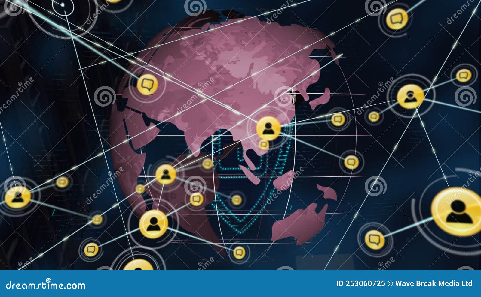 No People Animation Globe Network People Icon Exchanging Data Security ...