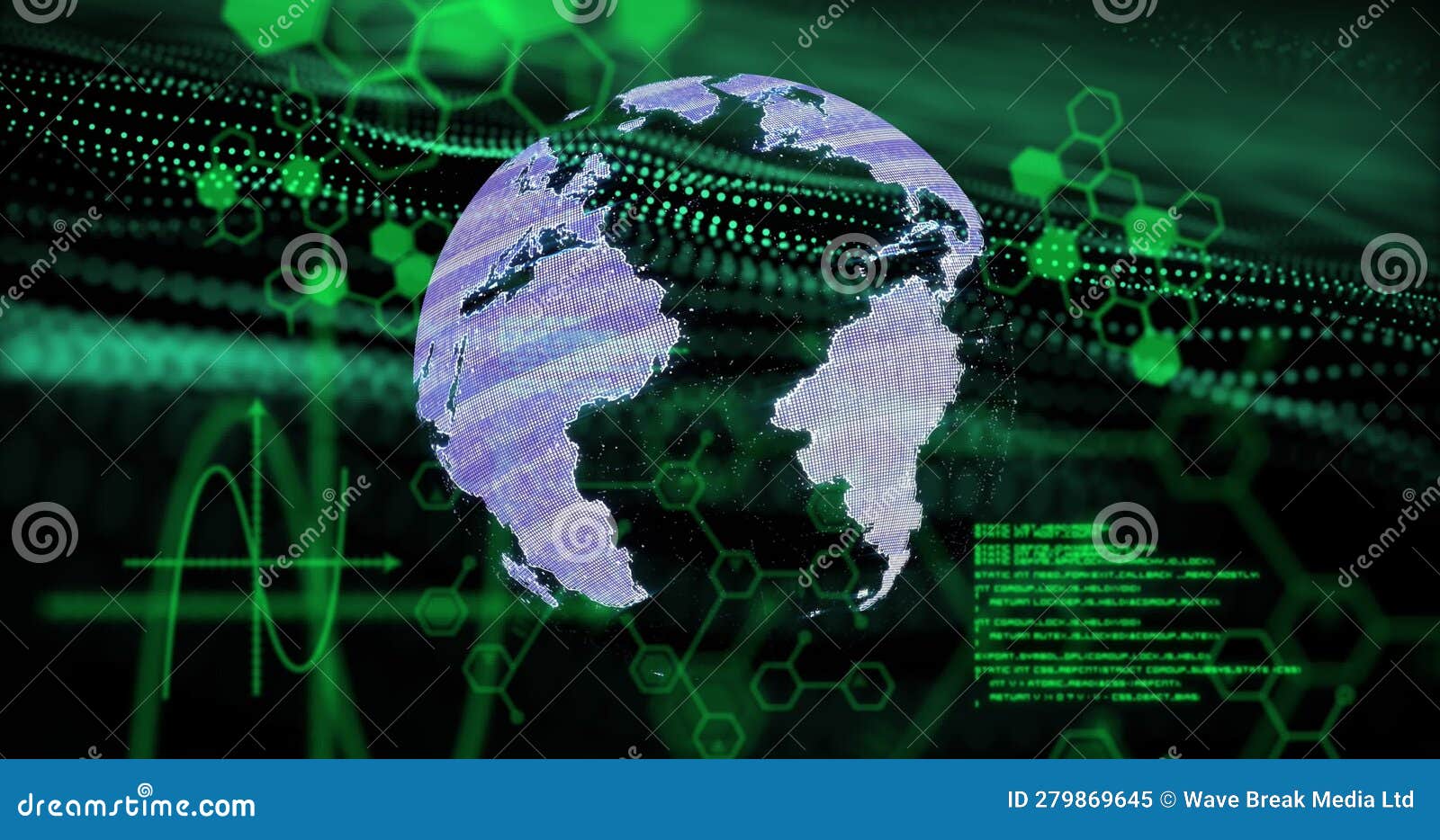 Animation of Globe with Programming Language and Molecule Structure ...
