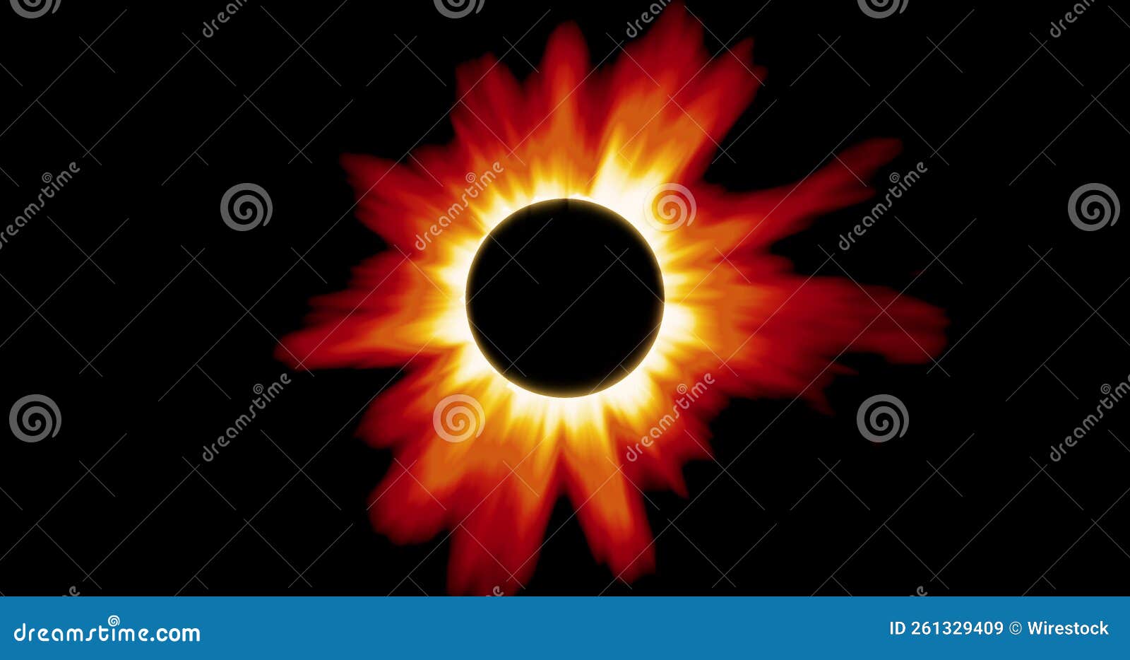 Animation of Glowing Flashes of a Solar Eclipse with Light Beams on ...