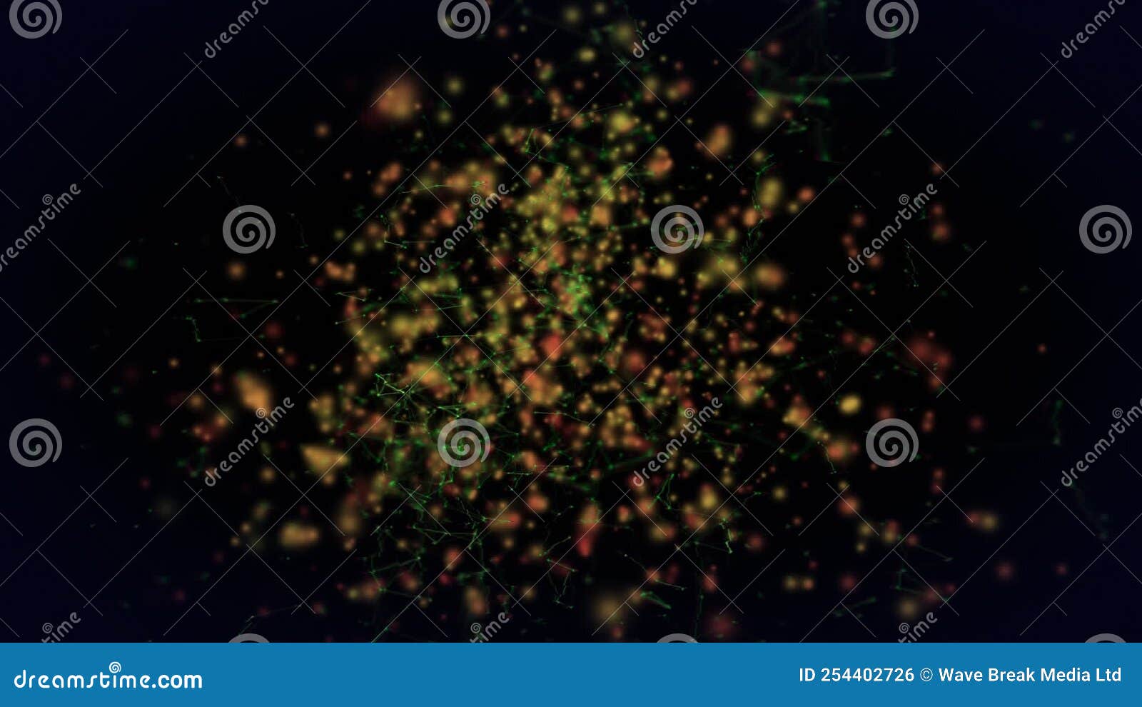 Animation of Glowing Lights and Falling Dots on Dark Background Stock ...