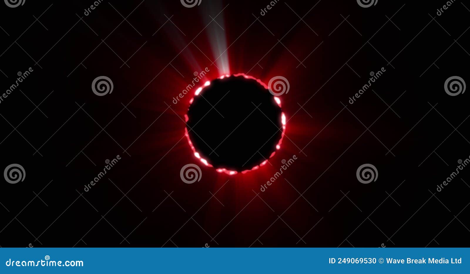 Animation of Glowing Red Circle Eclipse Over Black Background Stock ...