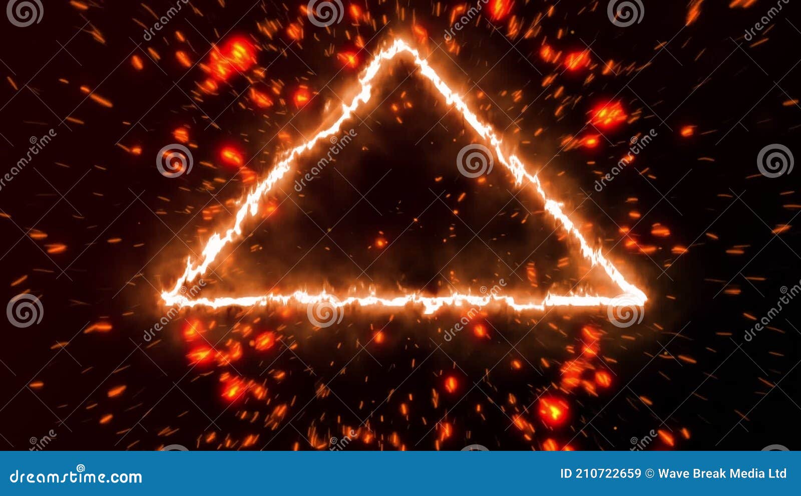 Animation of Glowing Triangle on Fire Over Glowing Red Spots in ...