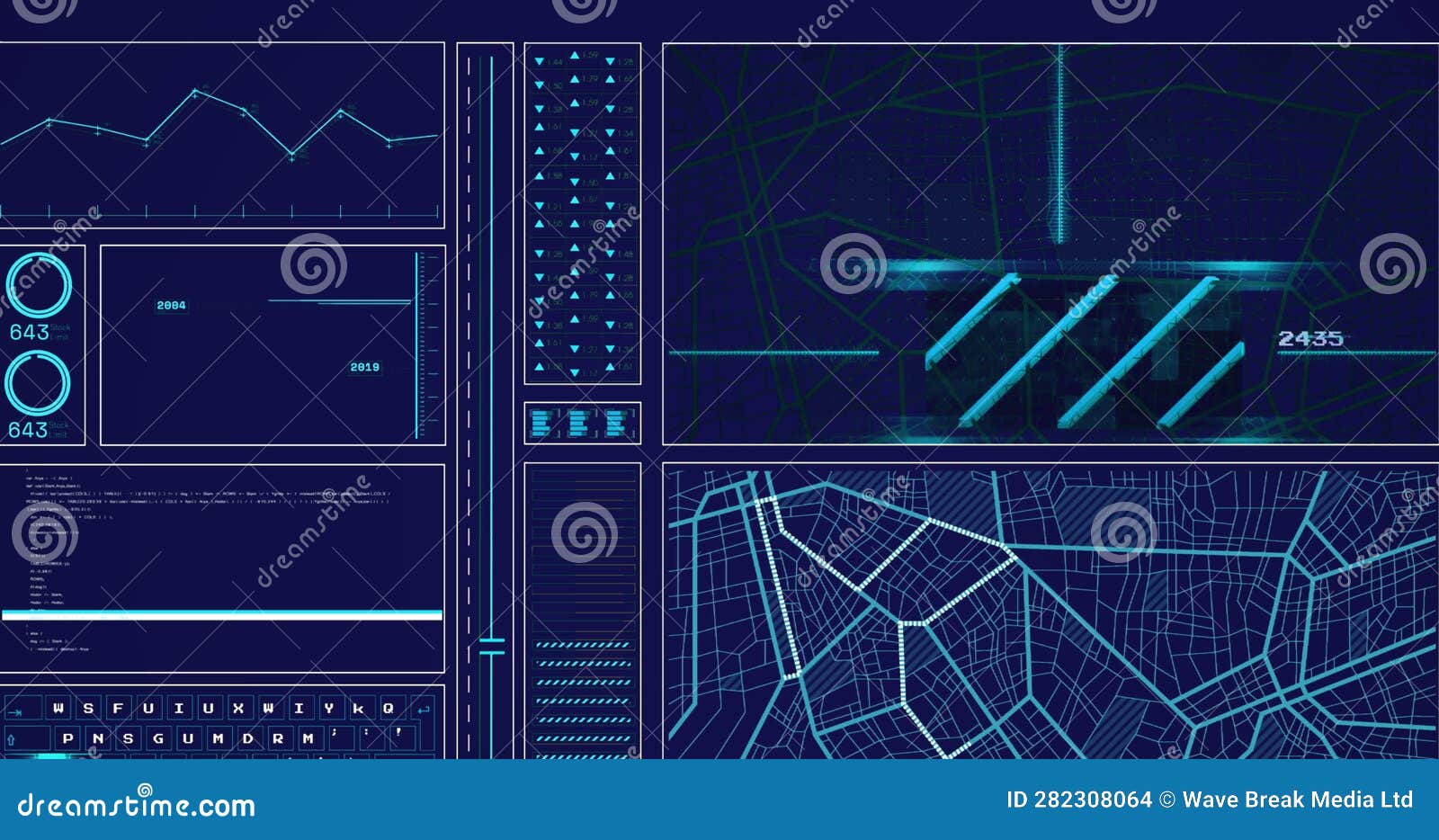 Animation of Graph, Loading Circles and Bars, Computer Language and Navigation Pattern Stock ...