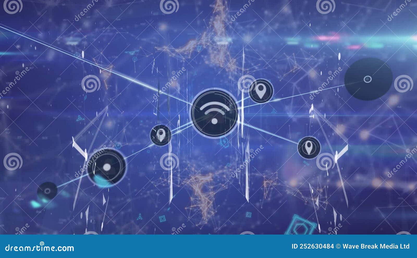 Animation of Graphical Moving Map with Computer Network and Gps Icons ...