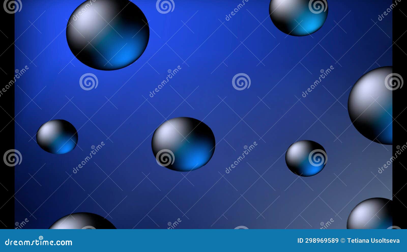 Animation Graphics of 3D Balls on a Blue Background for an Interactive ...