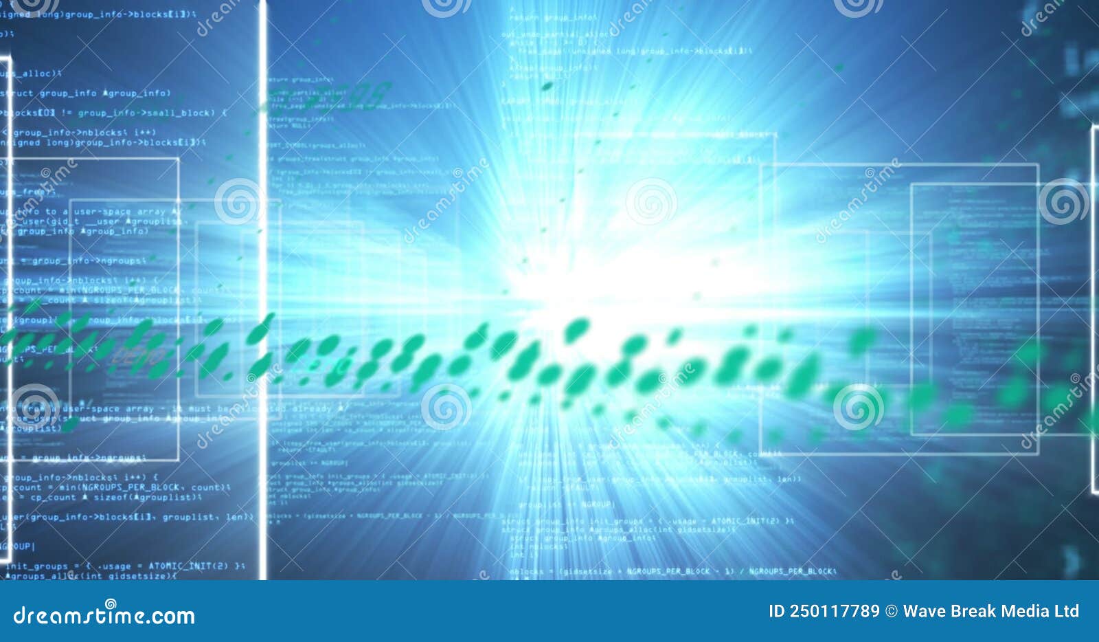 Animation of Graphs, Lights, Data Processing on Blue Background Stock Video - Video of video ...