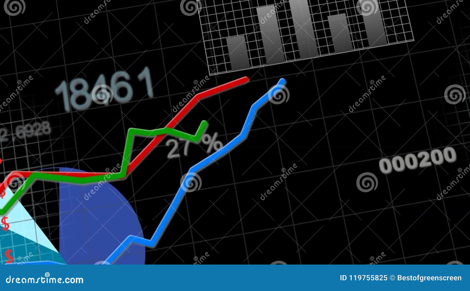 Animation of Growing Charts on Black Background Stock Video - Video of ...