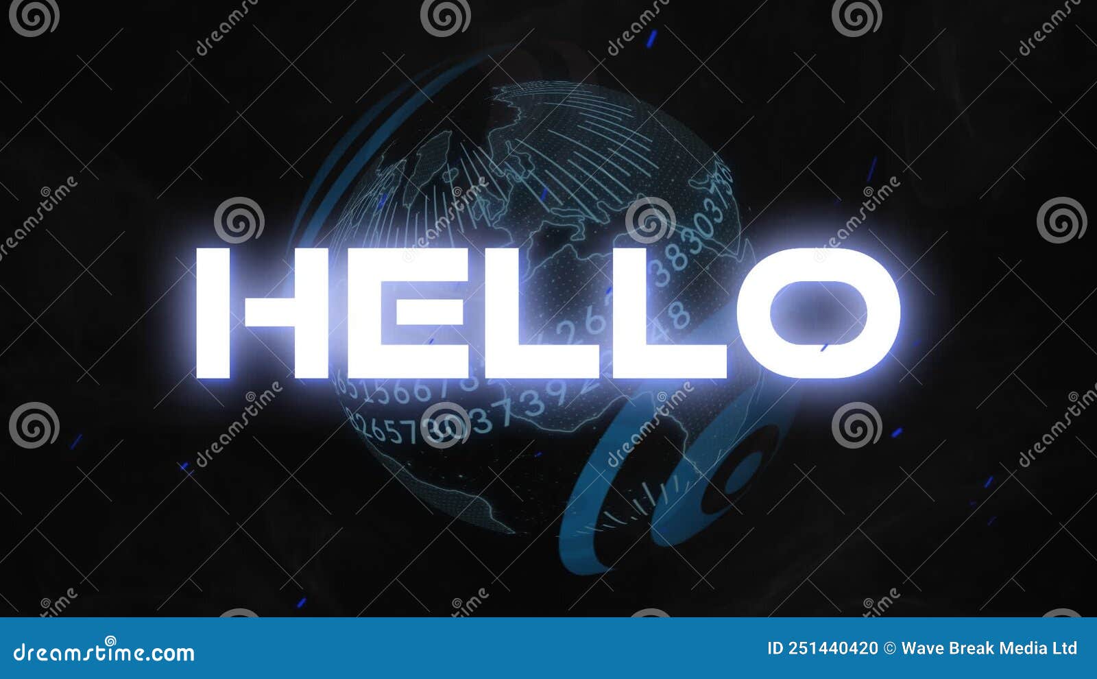 Animation of Hello Text Over Globe on Dark Background Stock Footage ...