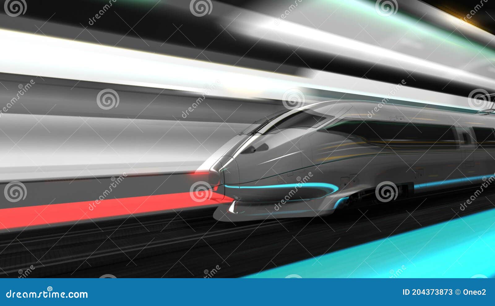 Animation Rail High Speed Transportation Metro Journey Bullet Train ...