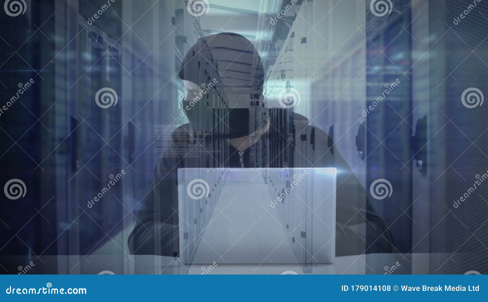 Animation of a Hooded Man Hacking Computer Stock Footage - Video of ...