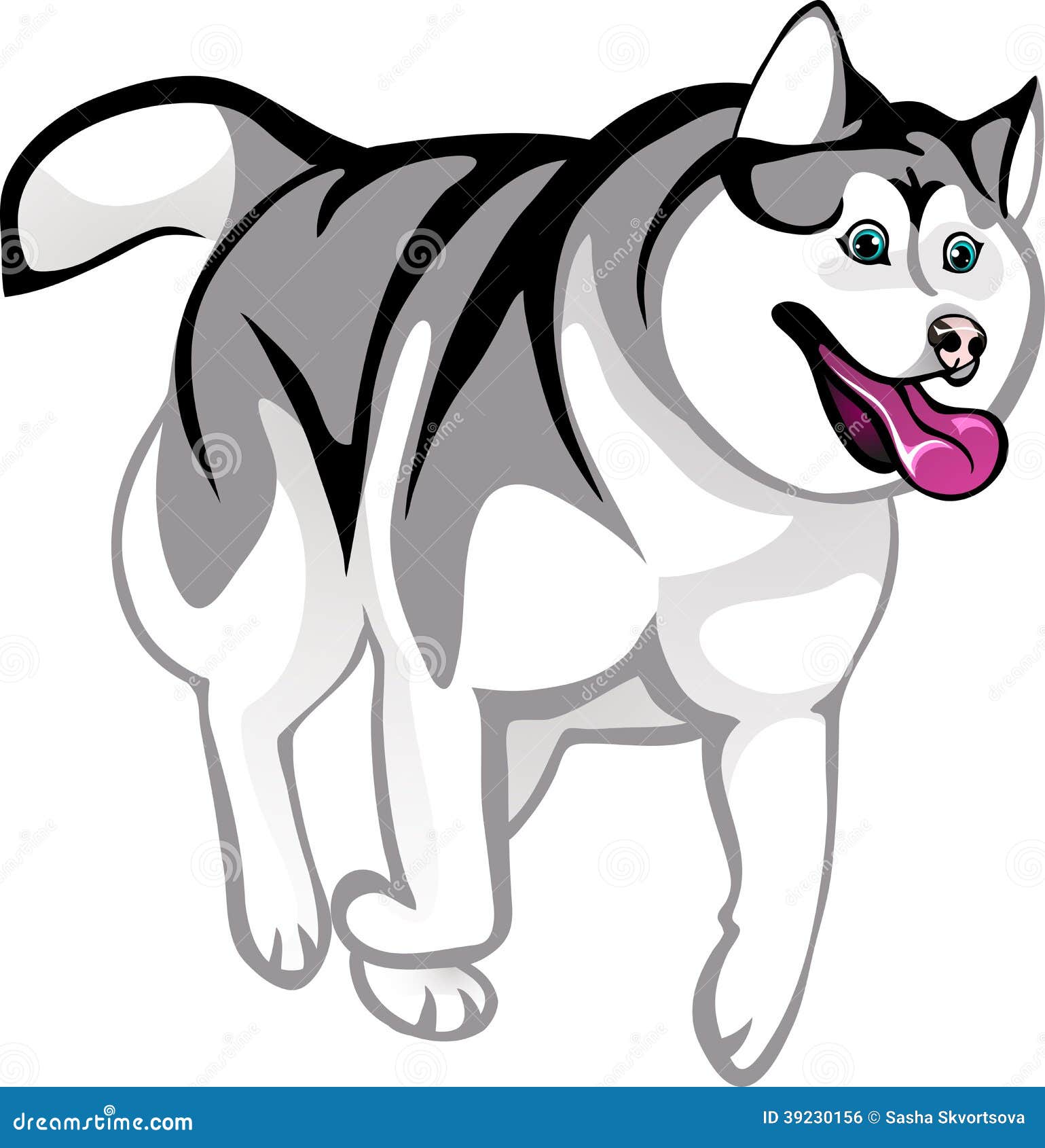 Animation huskies stock vector. Illustration of amusing - 39230156