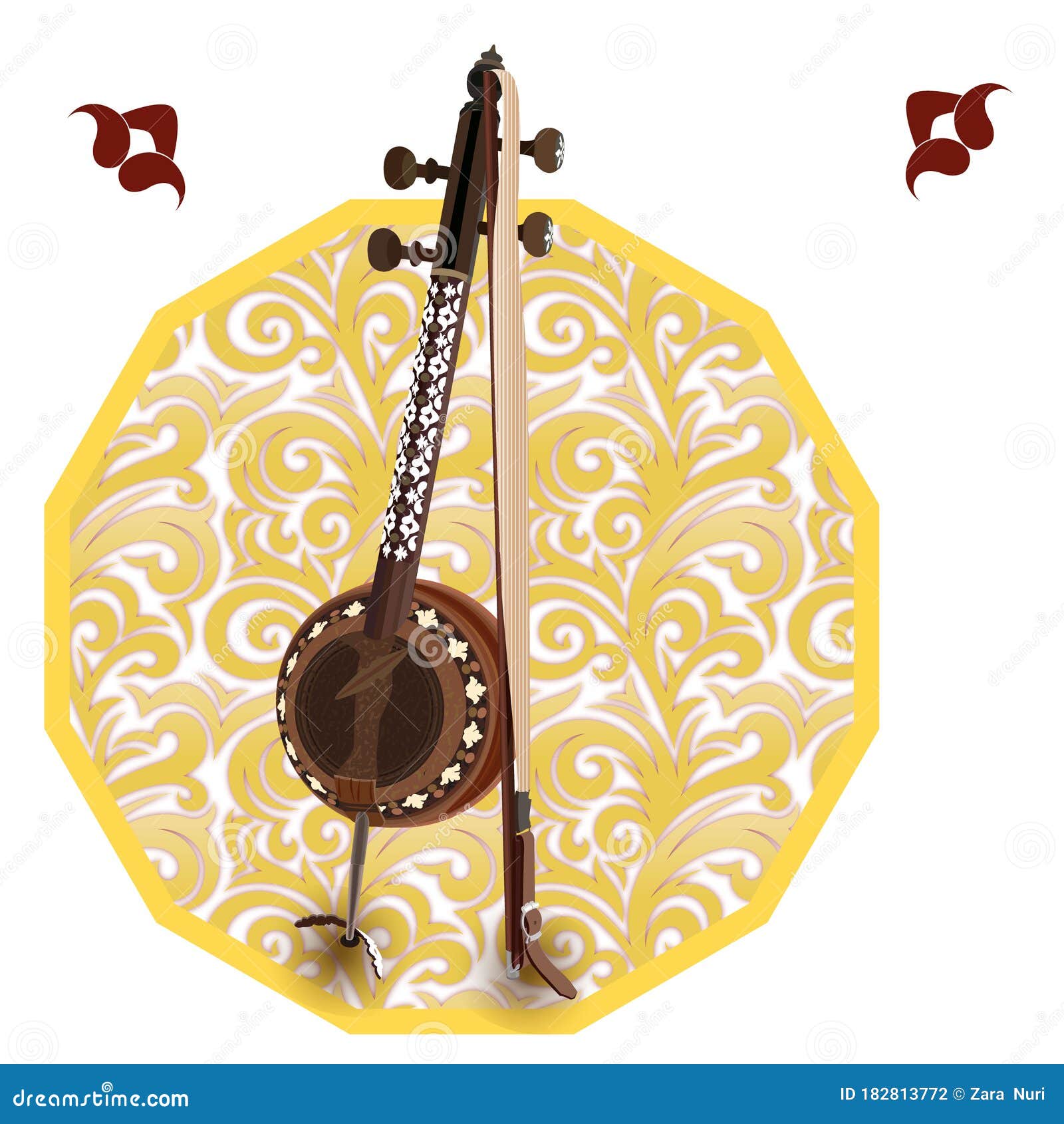 Azerbaijani Musical Instrument Kamancha Vector Graphic Stock Vector ...