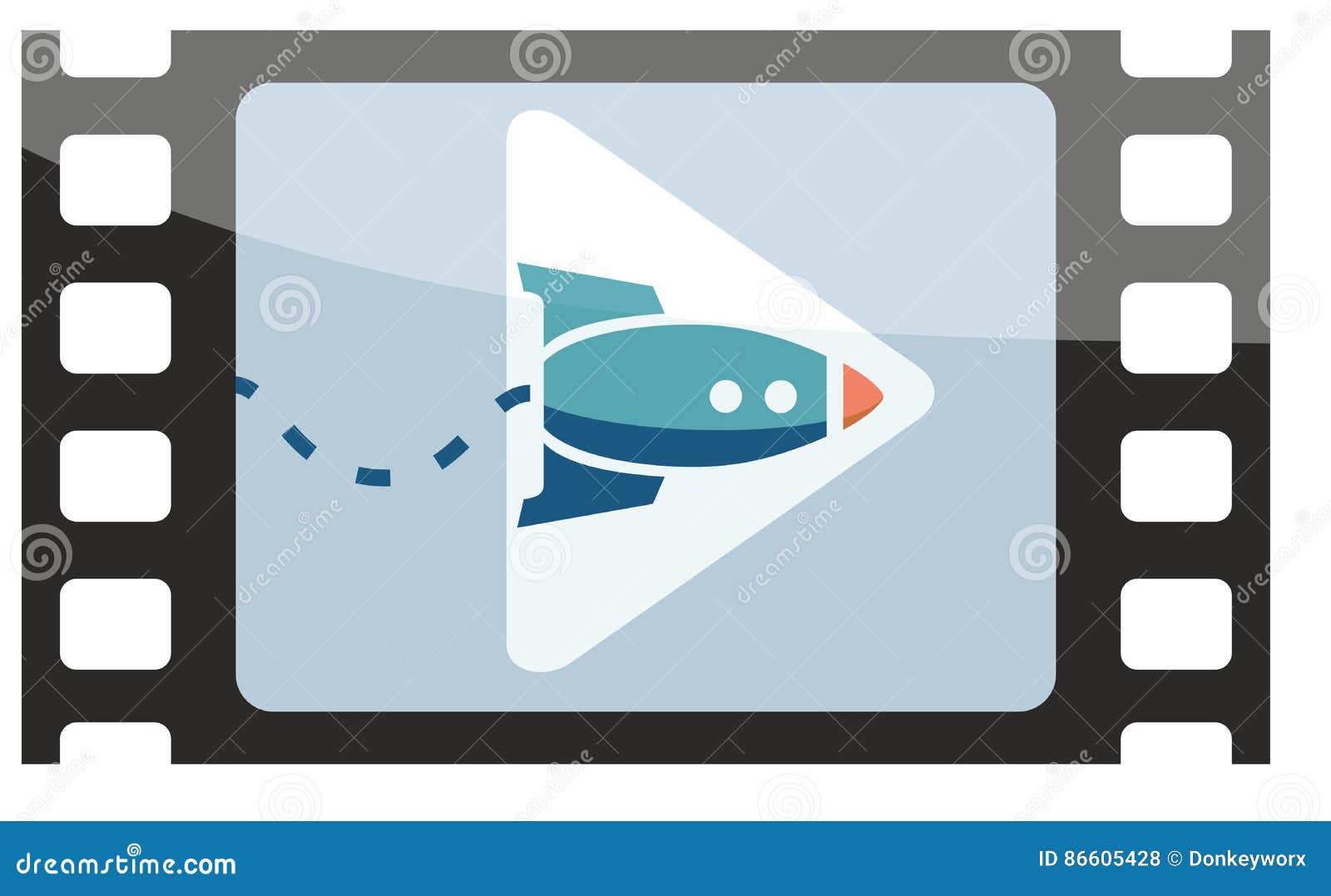 GIF Animation Play Icon. Film With Frames Around. Vector Illustration ...