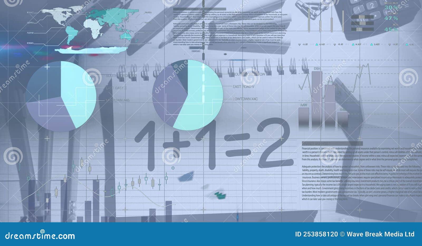 Animation of Infographic Interface with Equation on Notepad and ...