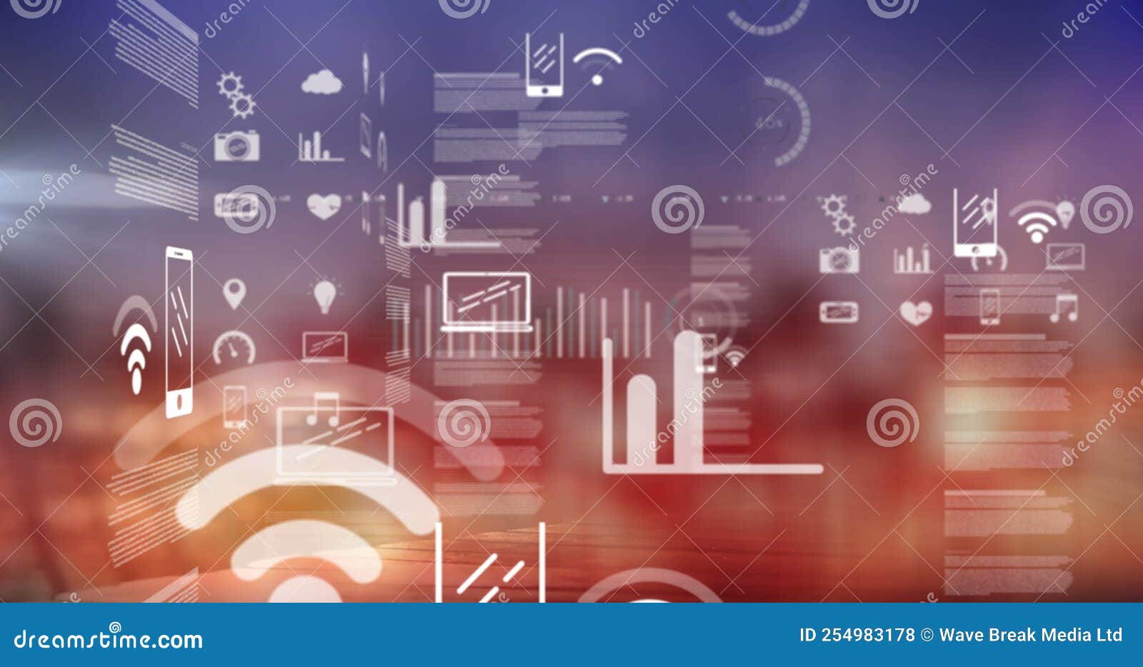 Animation of Interface Screen with Various Programming Codes, Graphs and Computer Icons Stock ...