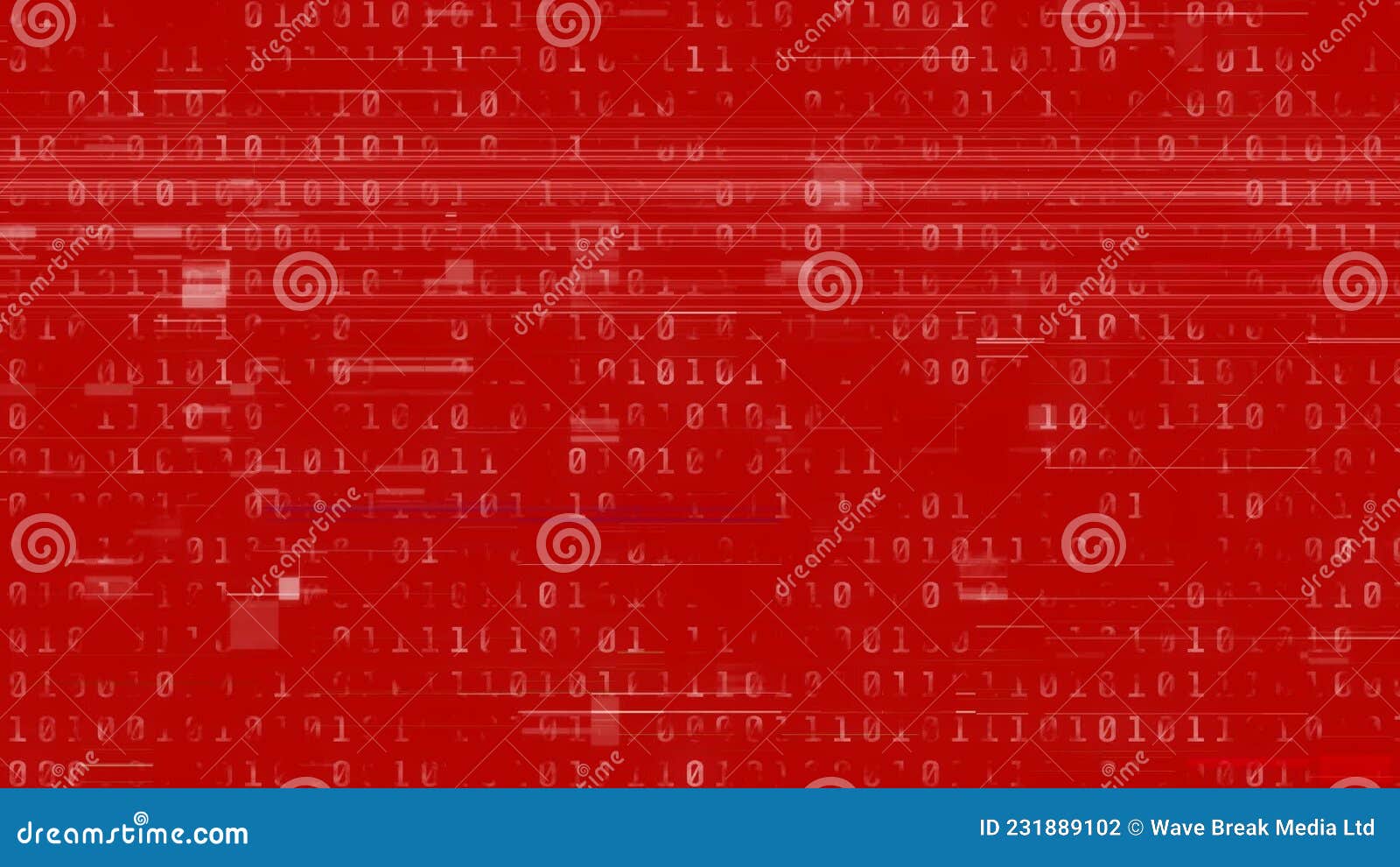 Animation Of Interference And Binary Coding On Red Background Stock Footage Video Of Animation