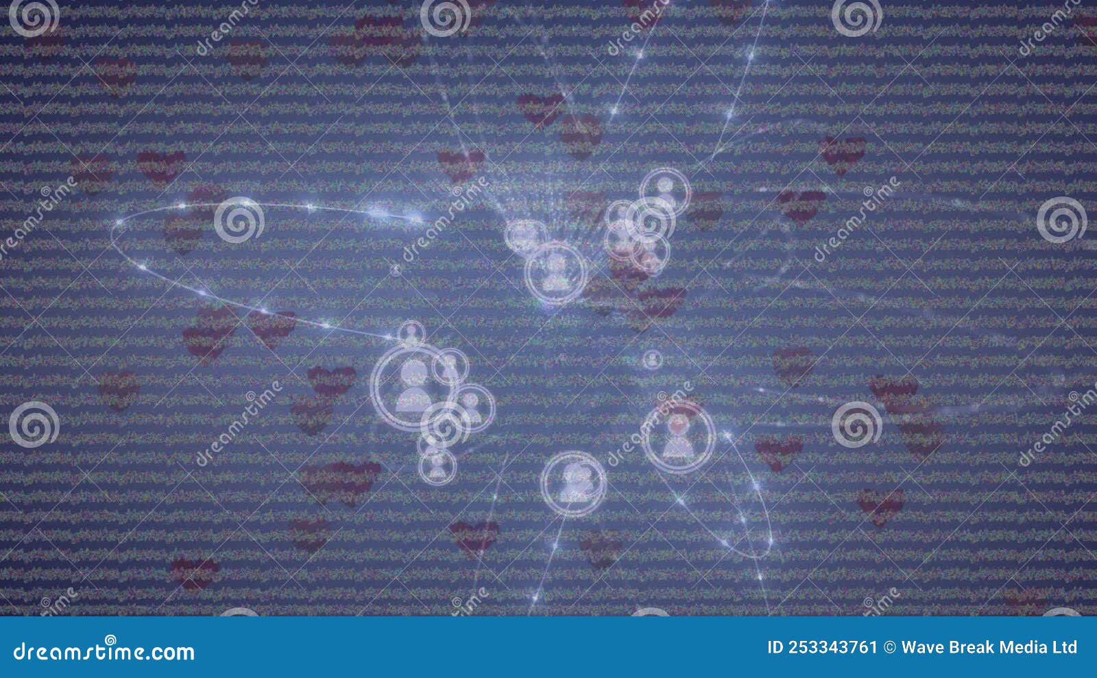 Animation of Interference Over Network of Connections with Icons Stock ...