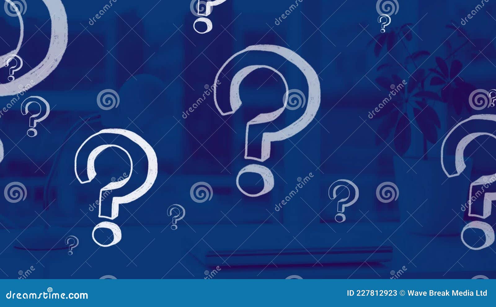 Animation of Interrogation Marks Over Office Stock Video - Video of ...