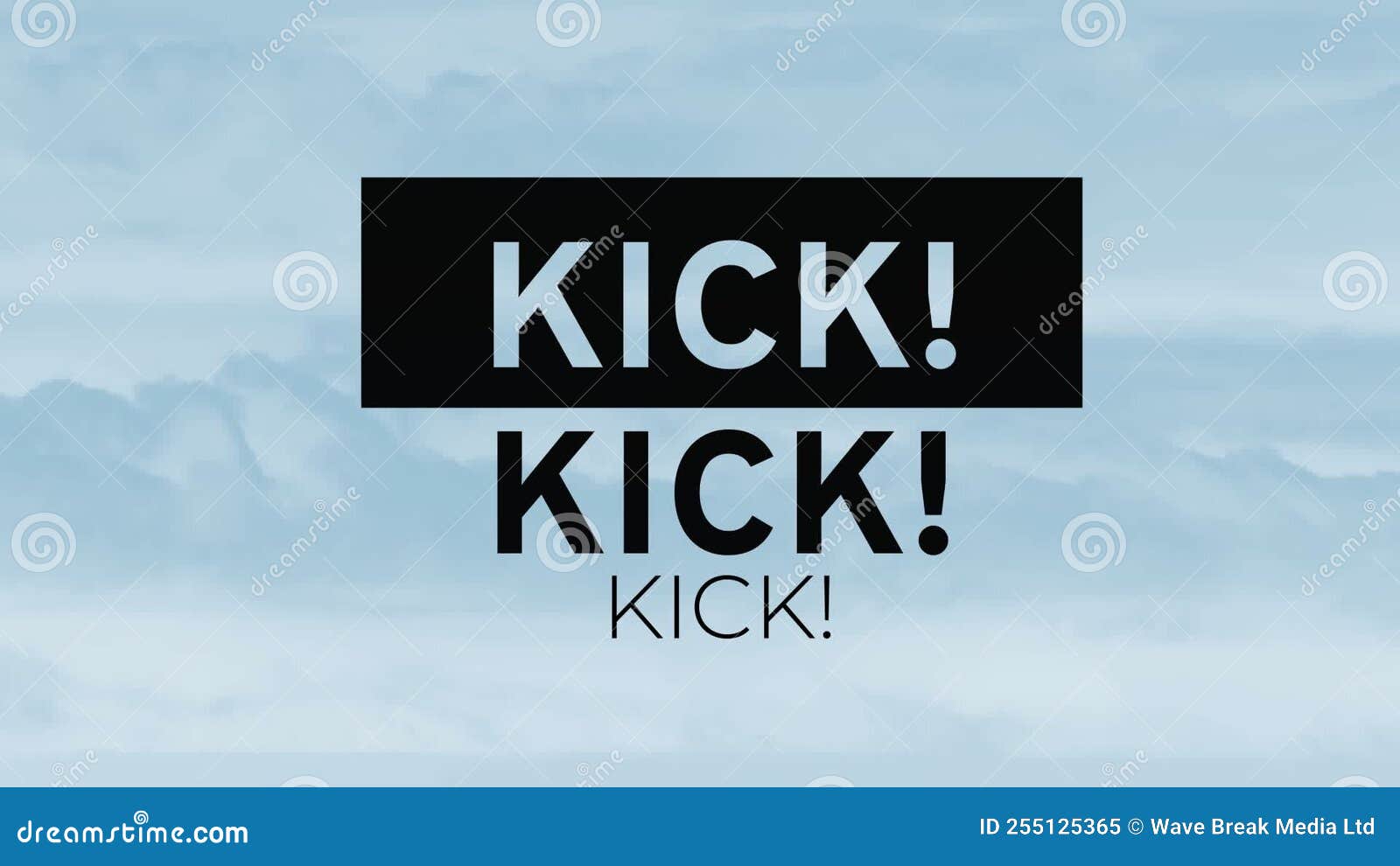 Animation of Kick Text Over Clouds Moving Stock Video - Video of loop ...