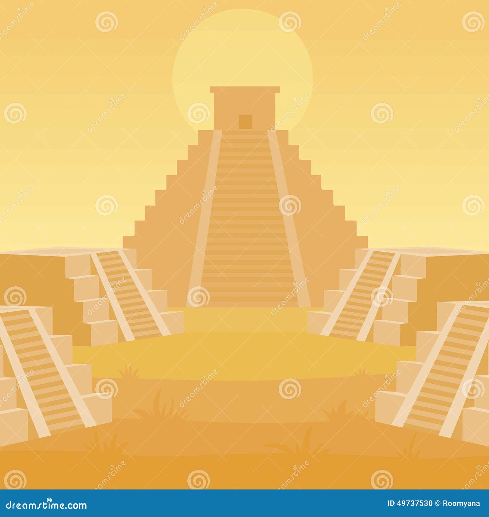 Animation Landscape of a Pyramid Maya. Stock Vector - Illustration of ...
