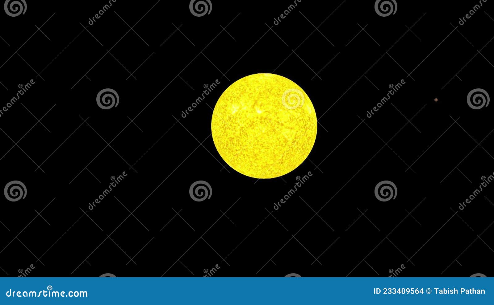 Animation of Large Yellow Bright Sun Sphere Isolated on Black ...