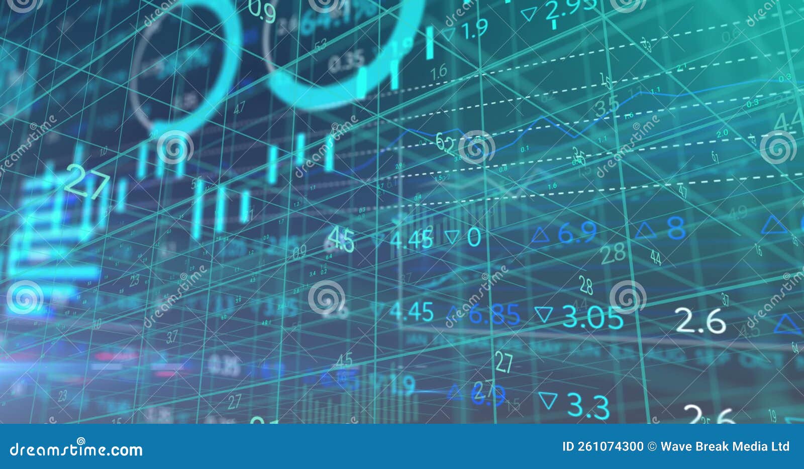 Animation of Layers of Graphs and Charts Processing Data Over 3d Grid ...
