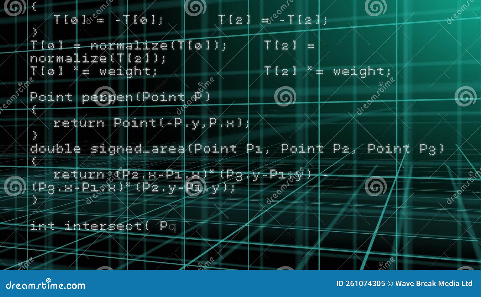 Animation Of Layers Of Processing Data And Coding Moving Over 3d Grid