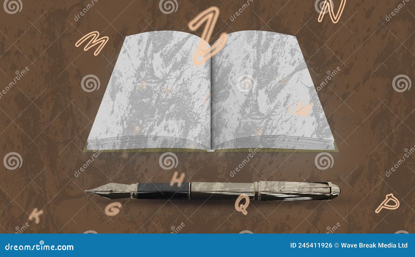 No People Animation Letter Floating Pen Notepad Hand Writing Making ...