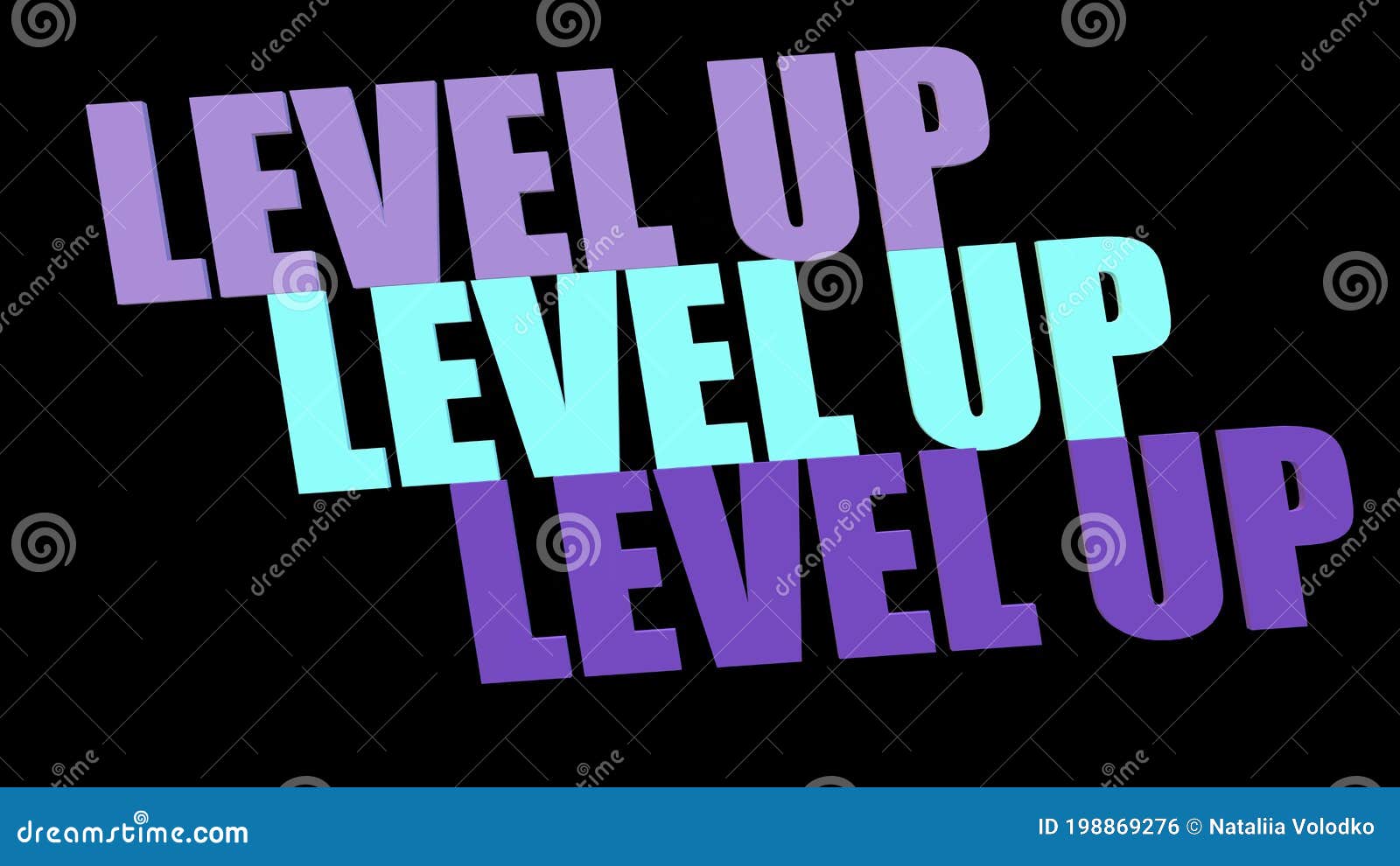 Animation Level Up Text on Black Background Stock Illustration ...