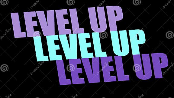 Animation Level Up Text on Black Background Stock Illustration ...