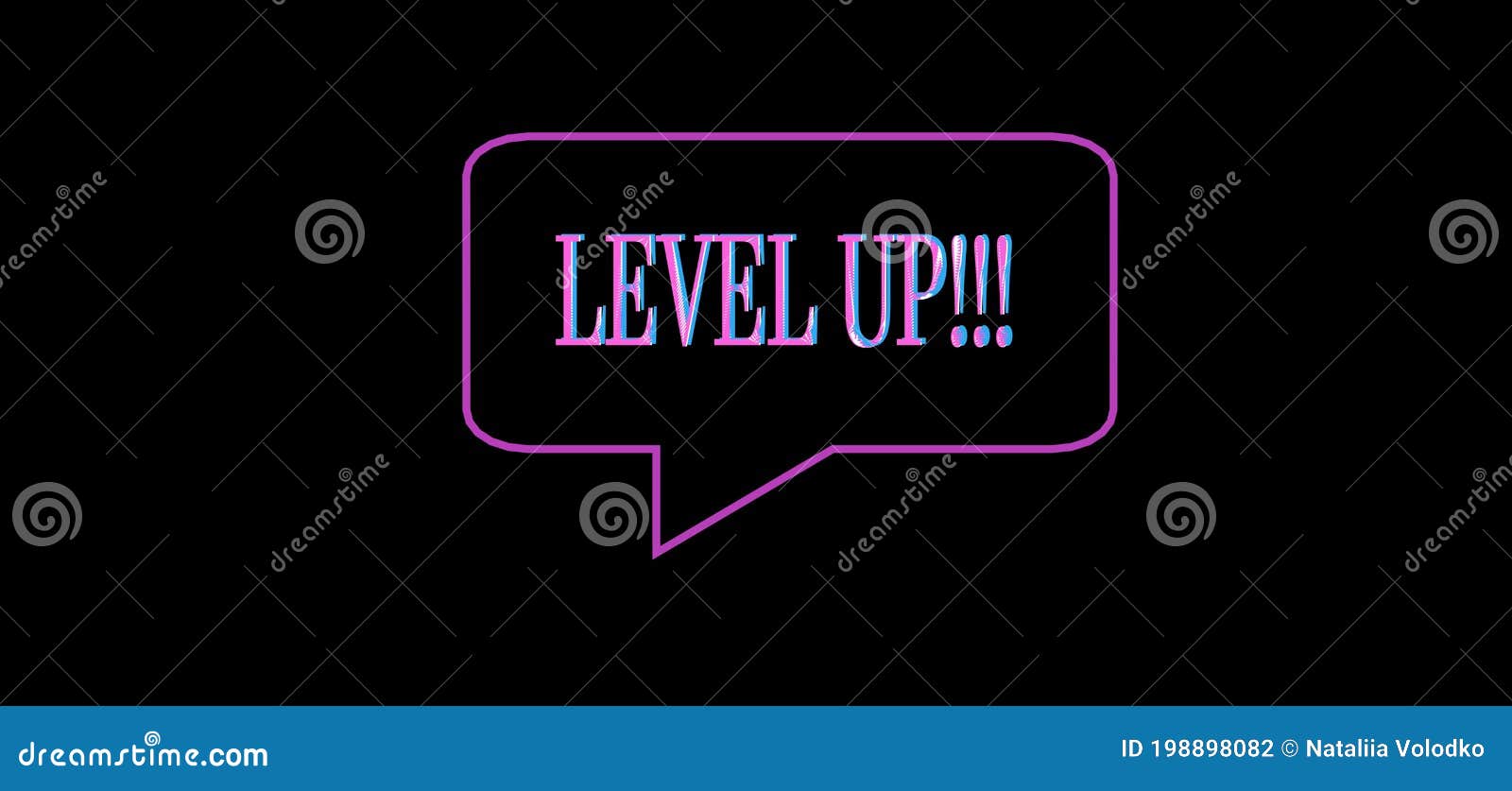 Animation Level Up Text on Black Background Stock Illustration ...