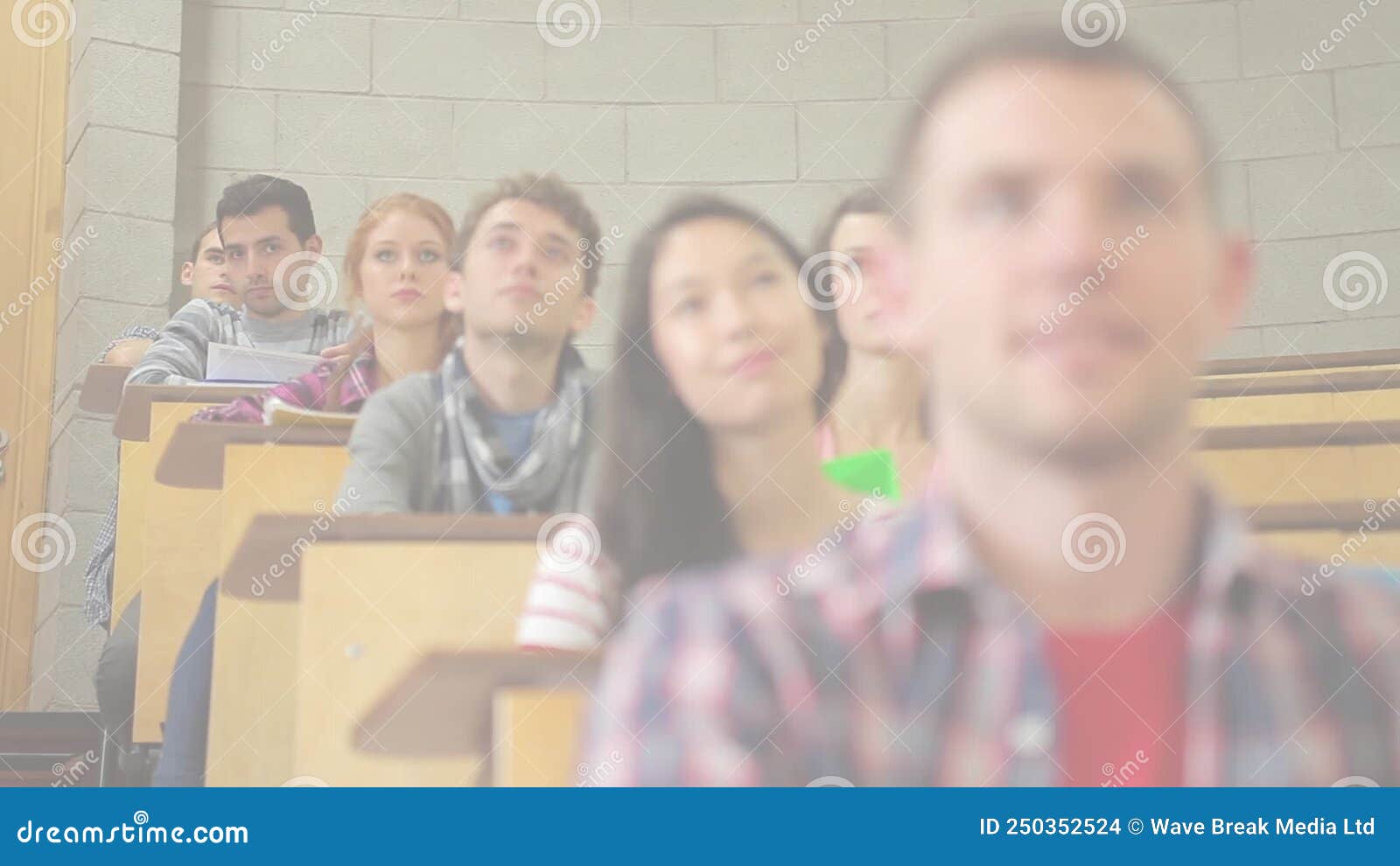 Animation of Light Background Over Diverse Students Smiling Stock ...
