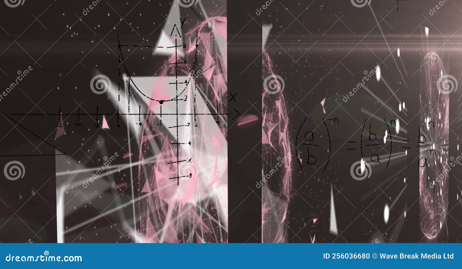 Animation of Light Trails Over Mathematical Equations on Black ...