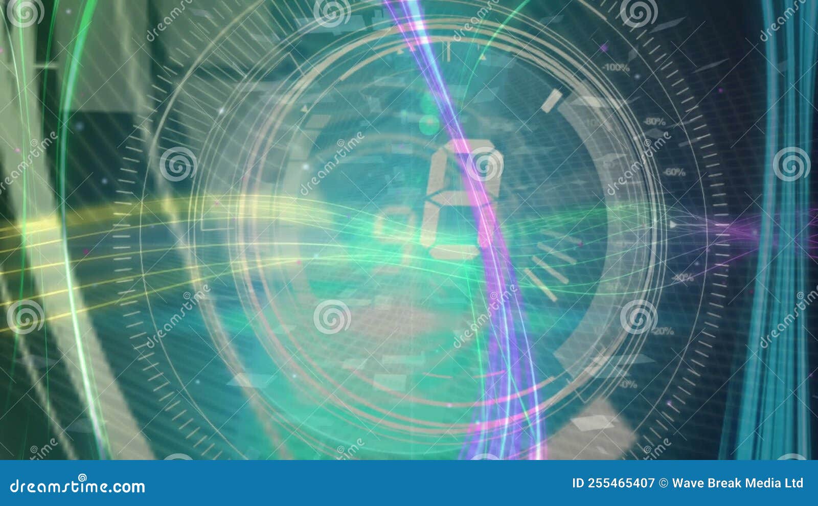 Animation of Light Trails Over Scope Scanning with Countdown Stock ...