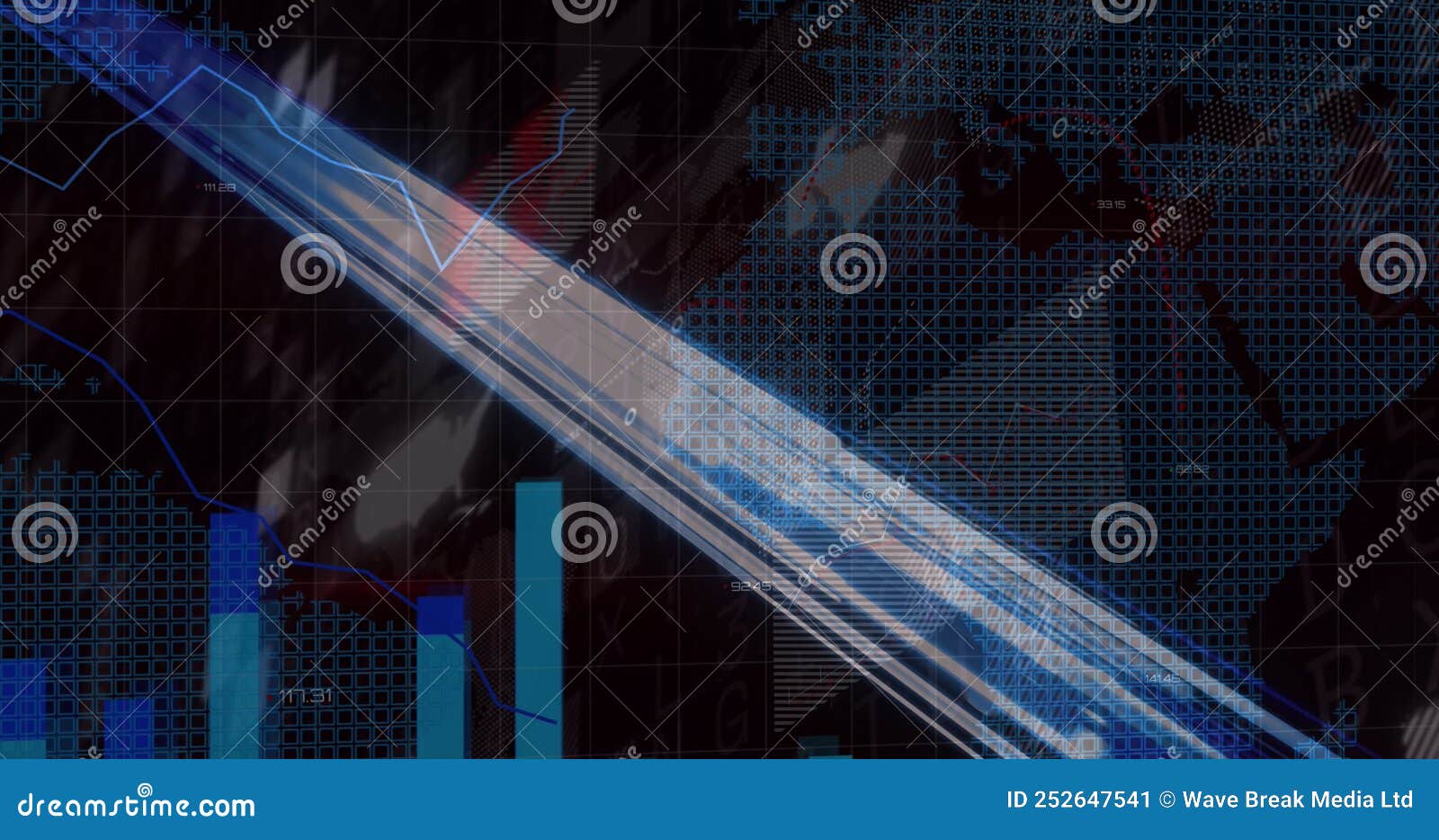 Animation of Lights, Graphs and Data on Digital Screen Stock Video ...
