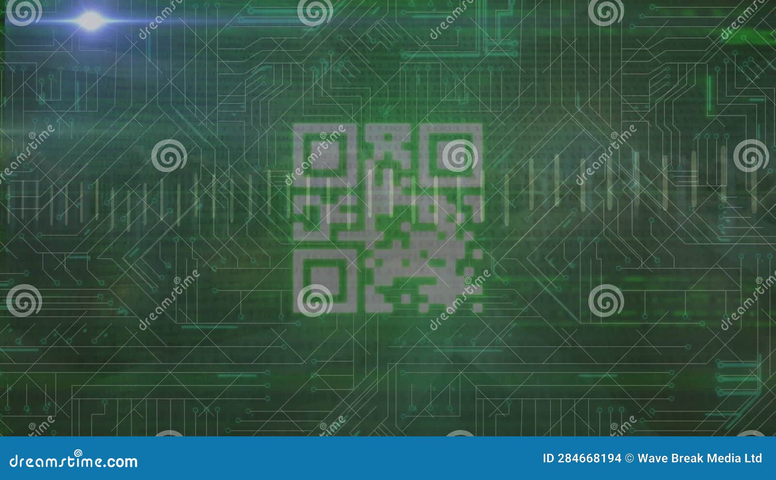 Animation Of Line Graph Over Qr Code And Computer Language Against