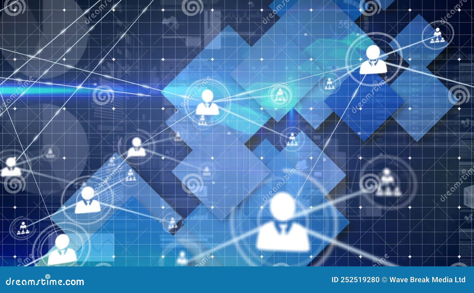 No People Animation Line Connecting People People Icon Data Processing ...