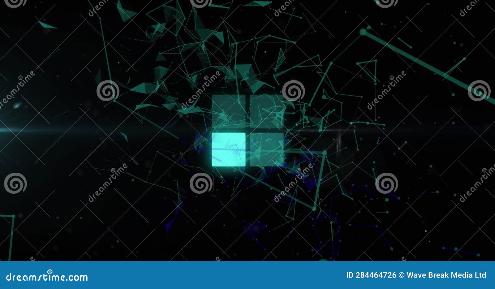 Animation of Loading Squares Data Processing Over Connections and Dark ...