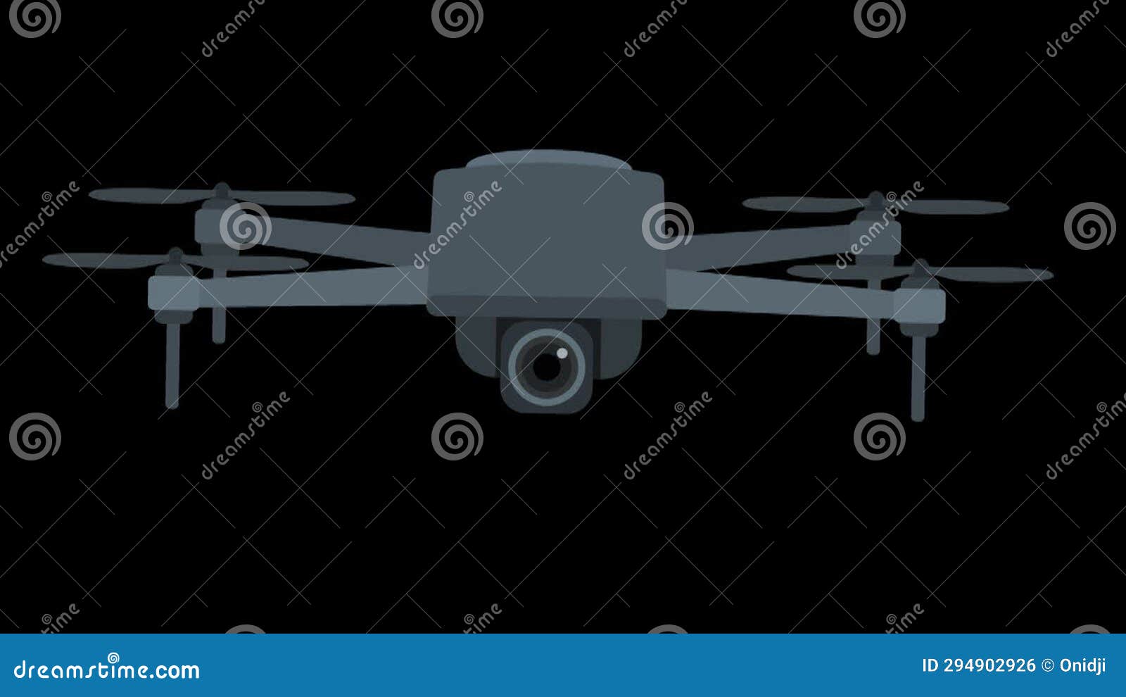 Animation Loop of a Hovering Flight of a Quadcopter Drone (flat Design ...