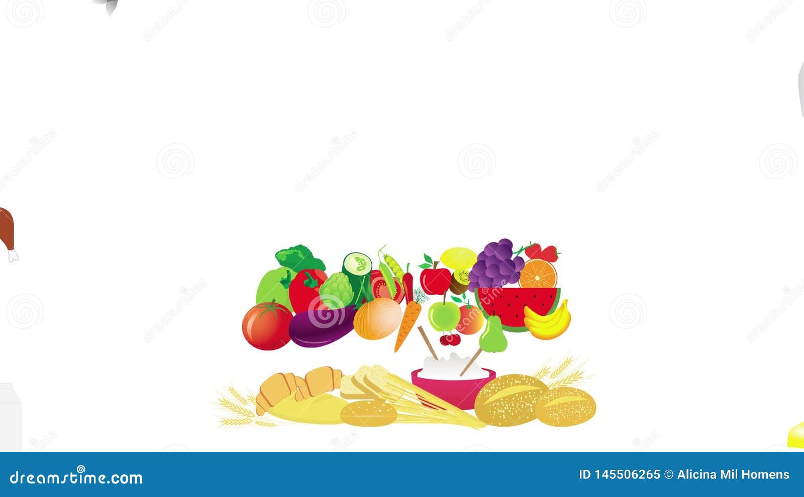 Animation Made with the Food Pyramid Stock Video - Video of apple ...
