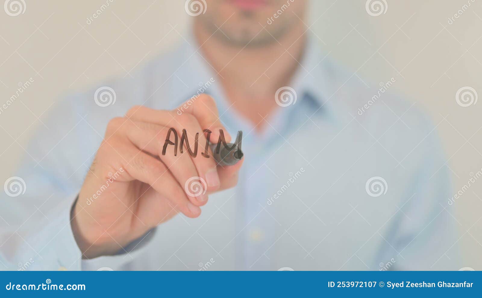 Animation, Man Writing on Transparent Screen Stock Video - Video of ...