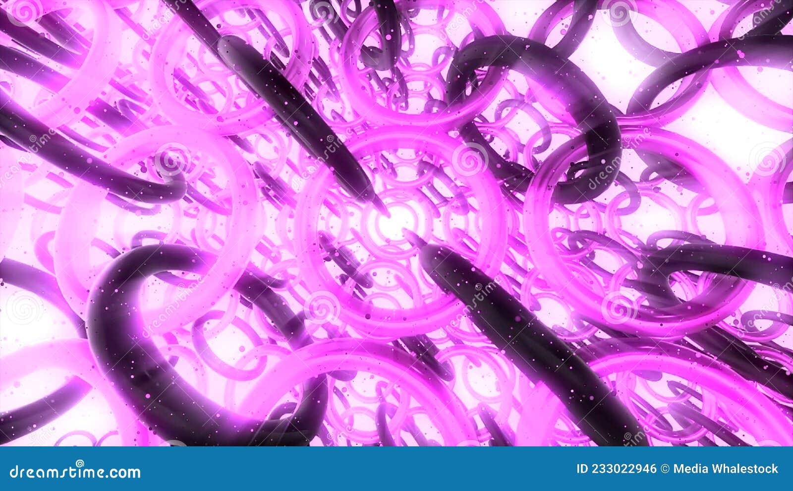 Animation with Many Rotating Rings in Chains. Motion Stock Illustration ...