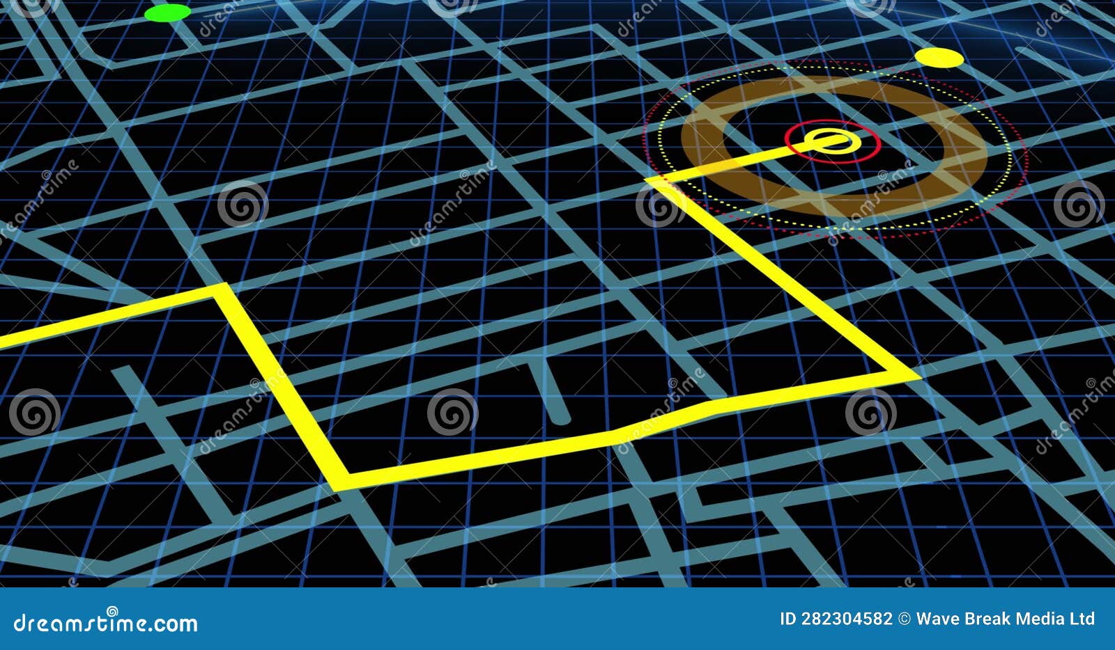 Animation of Map Navigation and Pins on Black Background Stock Footage ...