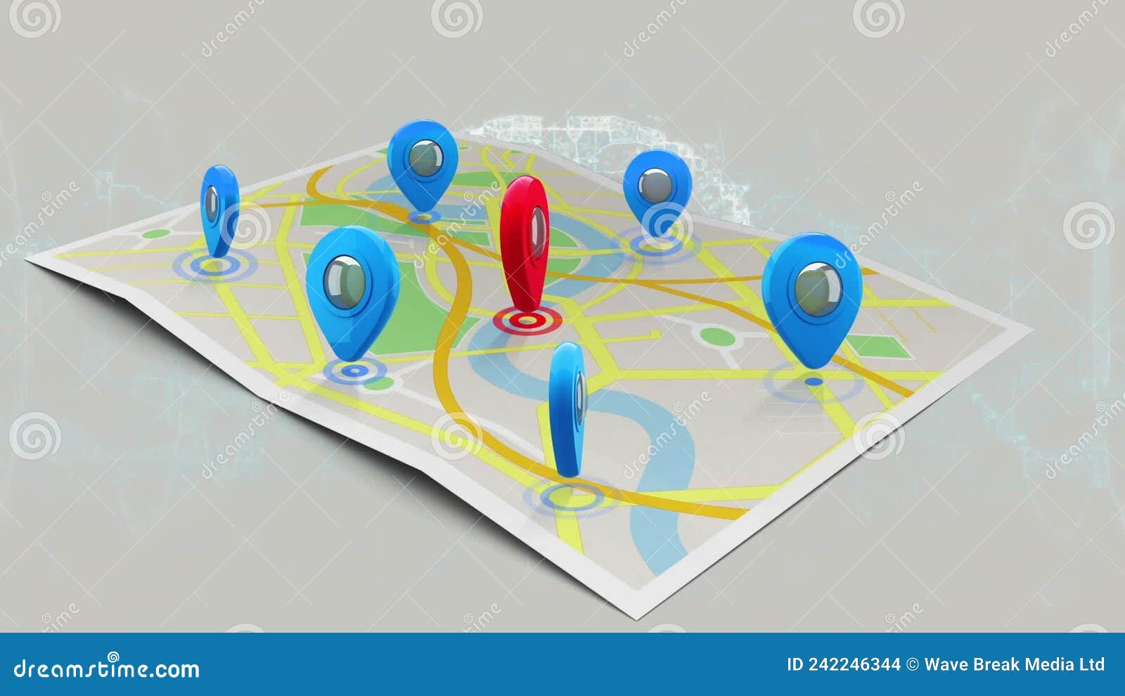 Animation of Map and Position Marks Over Rotating Brain on Beige ...