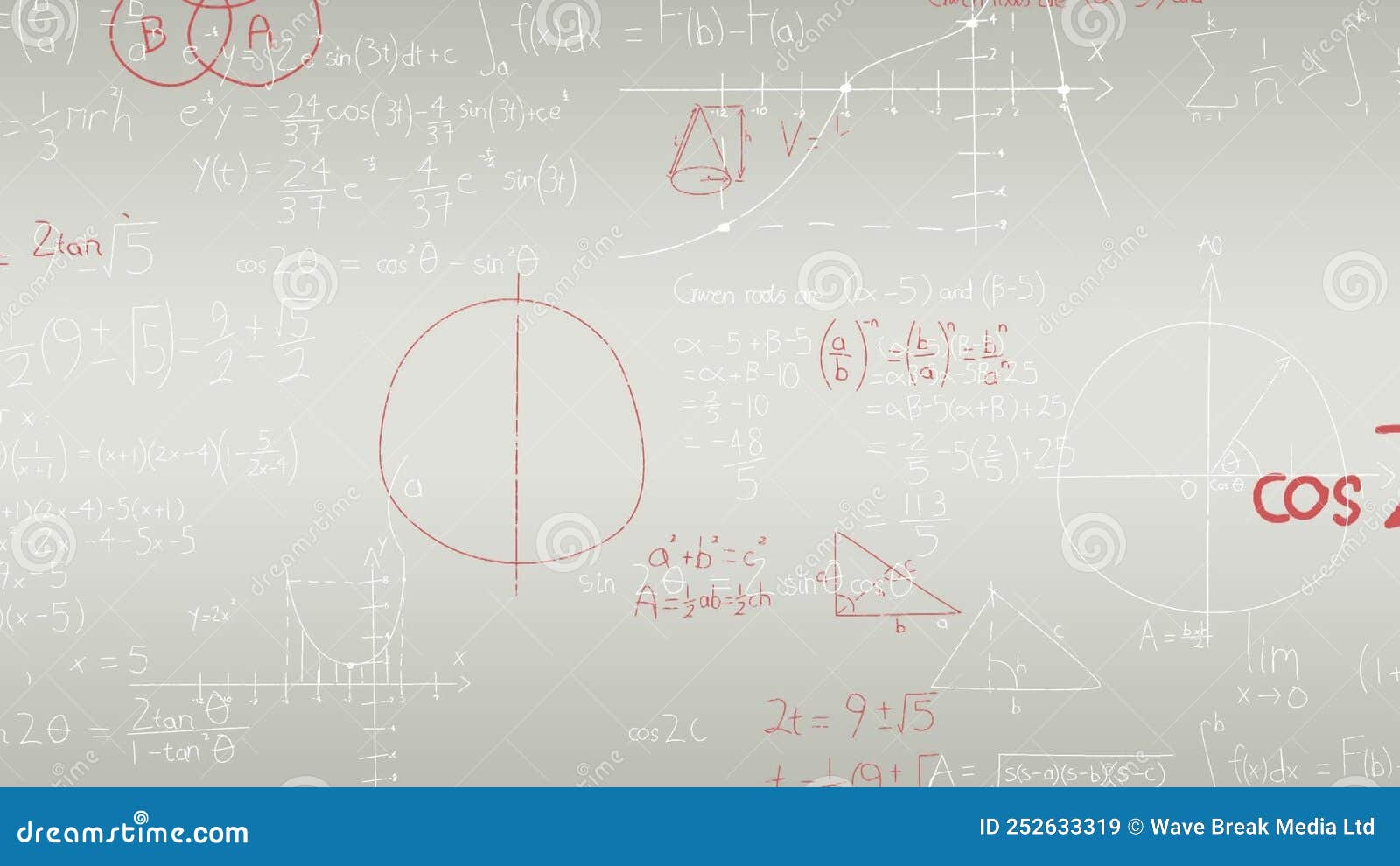 Animation of Math Formulas on Beige Background Stock Video - Video of ...