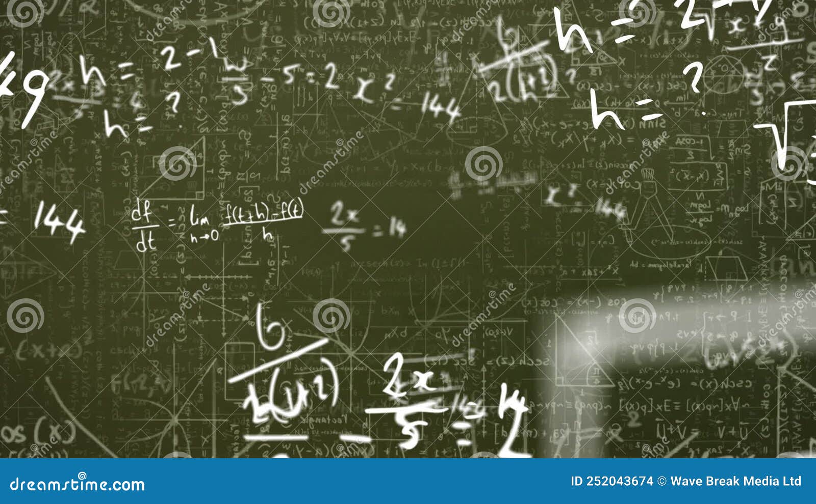 Animation of Math Formulas on Dark Green Background Stock Footage ...