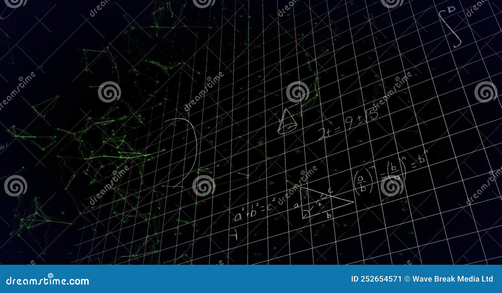 Animation of Math Formulas and Geometry on Black Background Stock Video ...