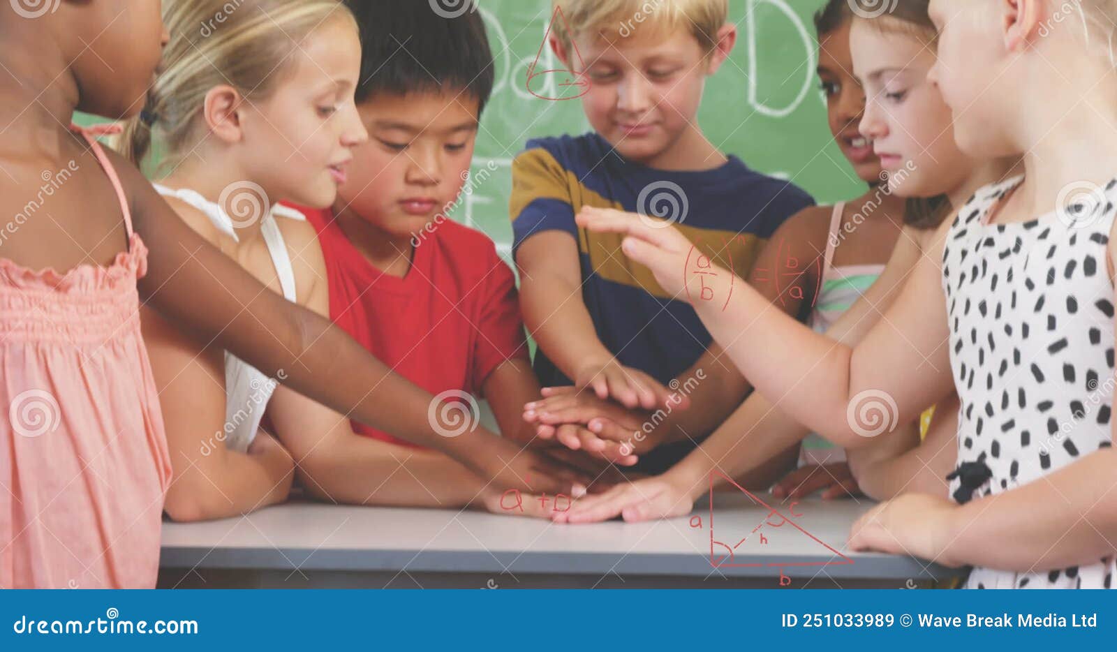 Animation of Math Formulas Over Diverse Pupils at School Stock Video ...